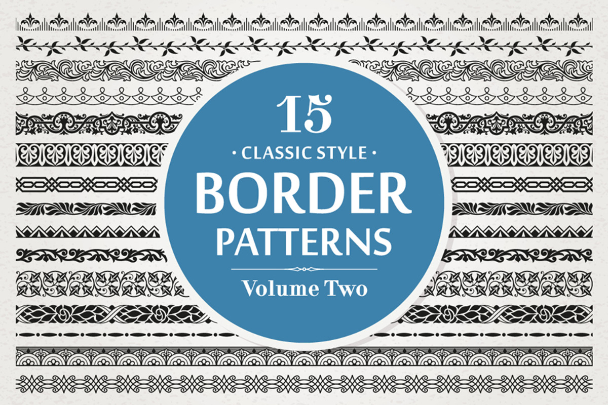 15 Vector Border Patterns Vol.2, a Background Graphic by Digiselector ...
