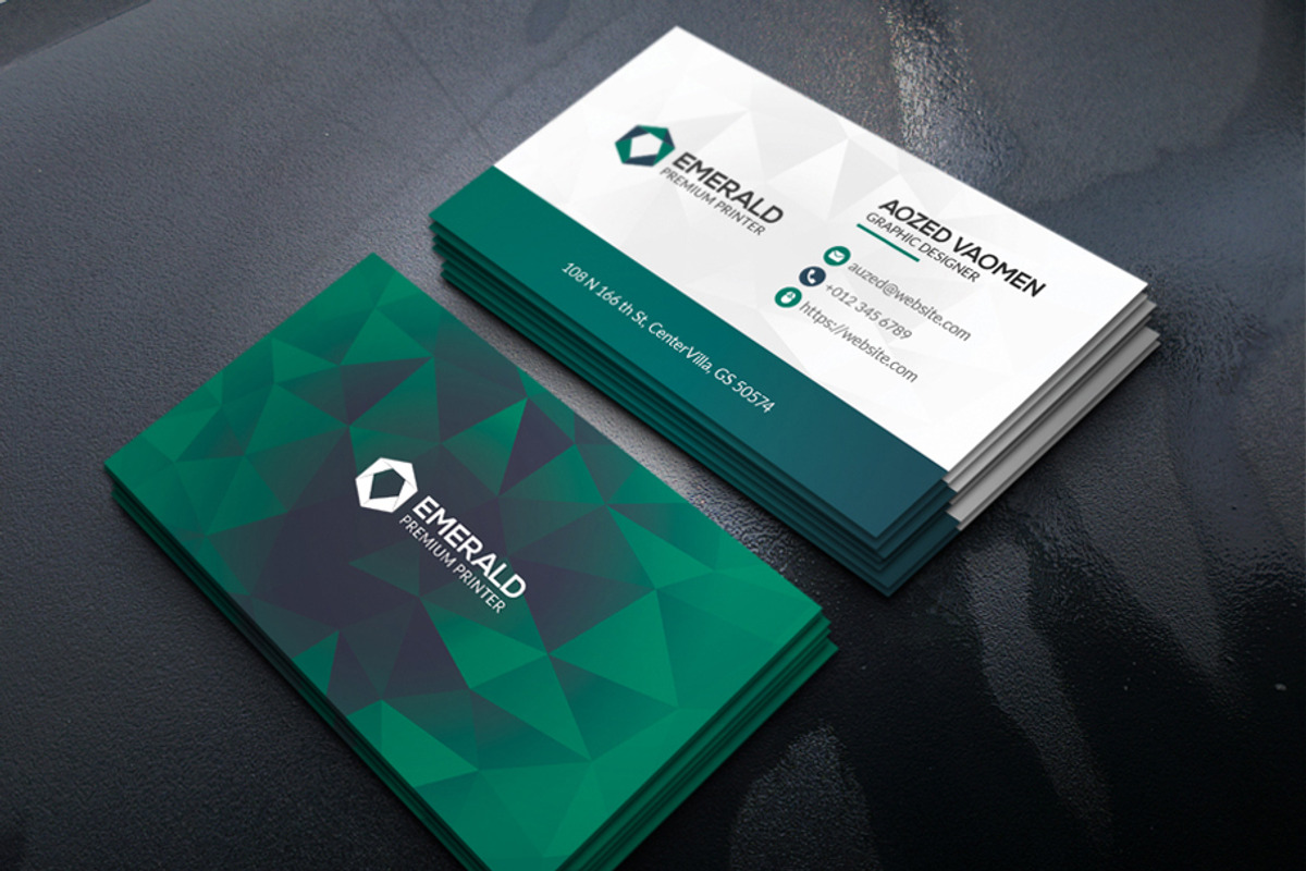 Emerald Business Card, a Business Card Template by xnorpix
