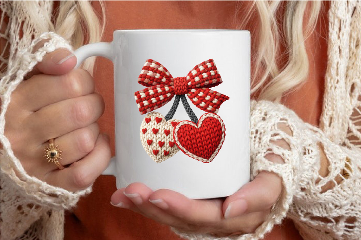 Faux Crochet Valentines Day Png, an Illustration by designcity5