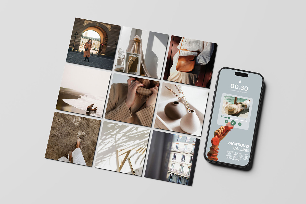 Instagram Post Mockups, an iPhone Mockup by seramoe
