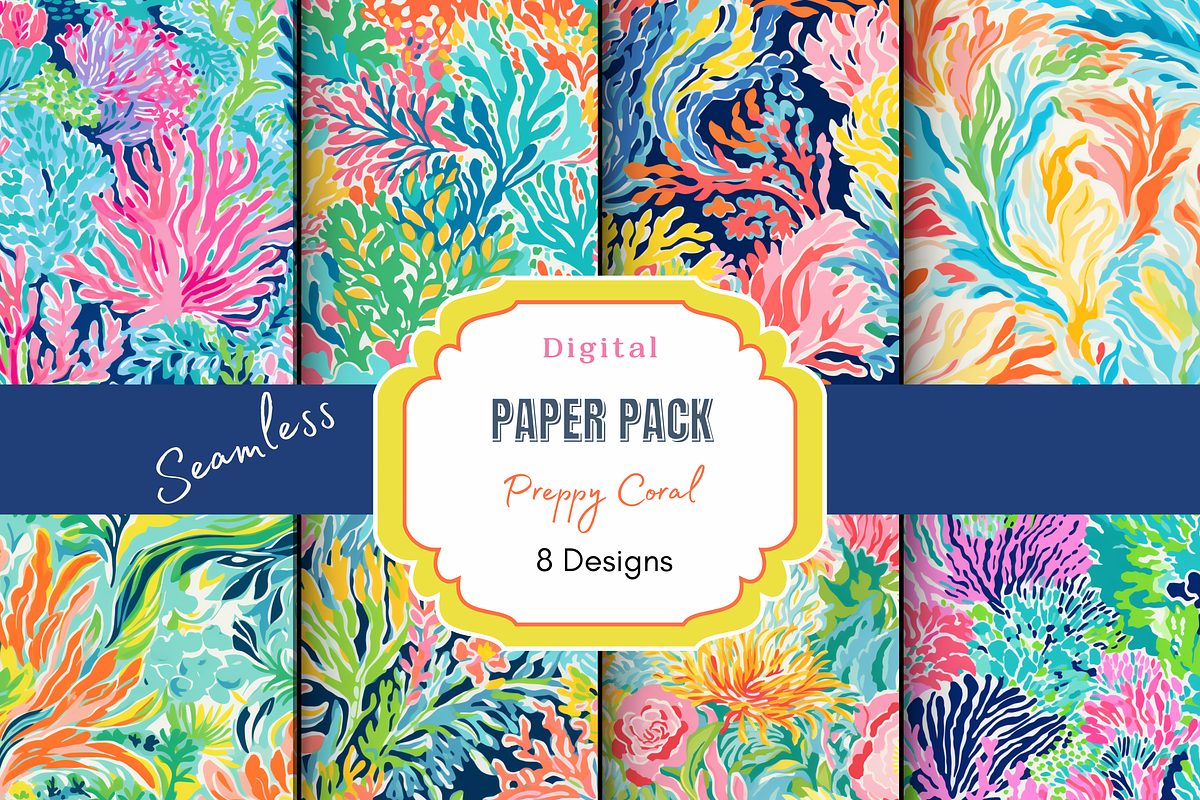 Preppy Coral Pattern, a Pattern Graphic by Paper & Pattern Studio