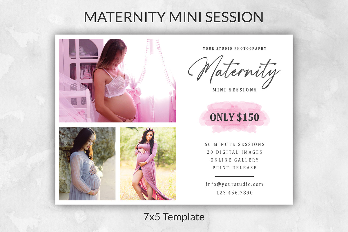 Maternity Mini Session Template, a Card Template by Designscozy