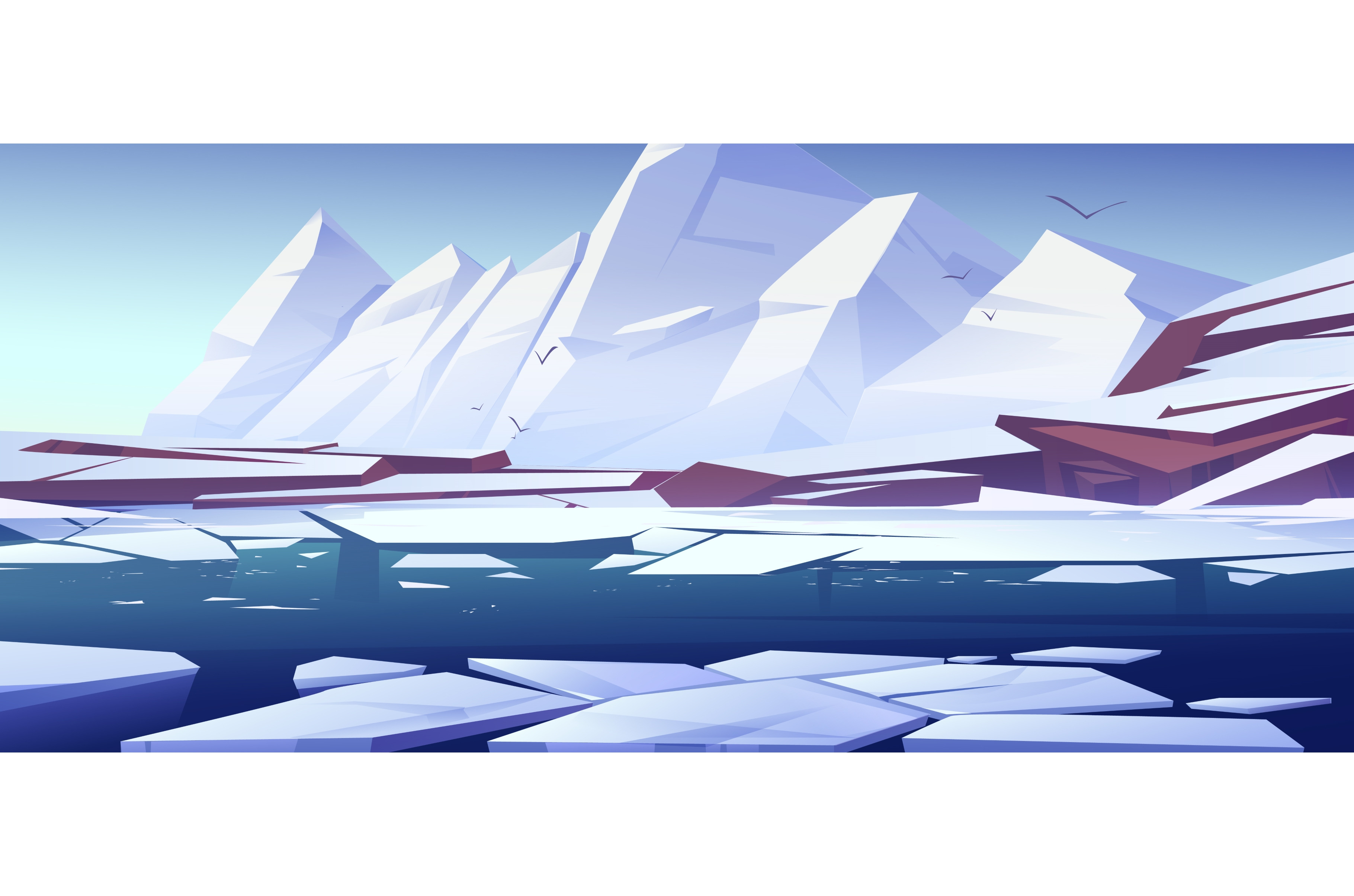 Arctic landscape with snow, an Illustration by art PVP - market ...