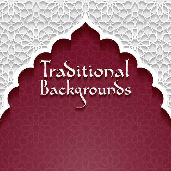 Set of traditional backgrounds, a Decorative Illustration by Absent A