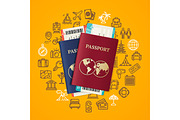 Travel and Tourism Concept Card, an Illustration by More Shop