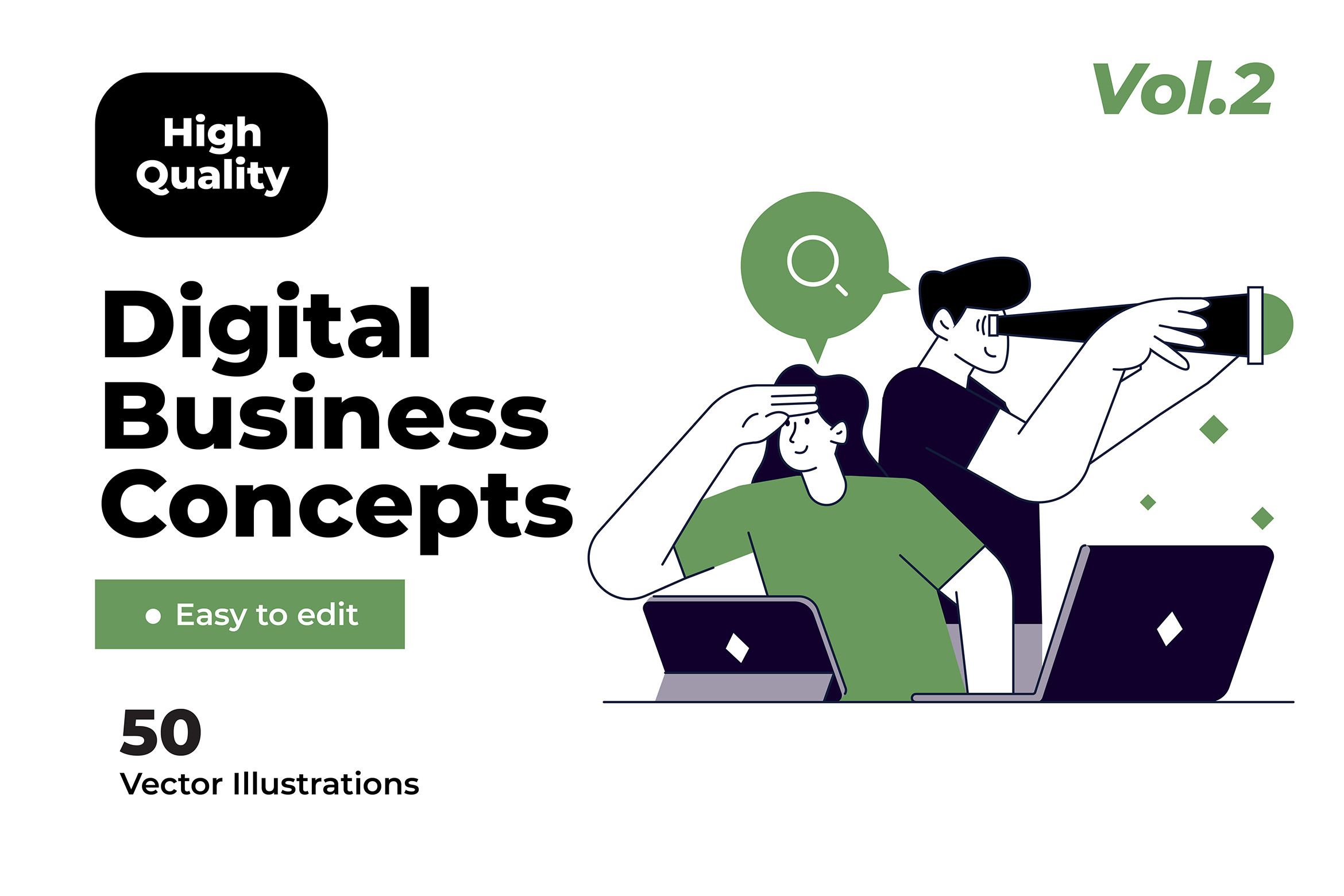 50 Digital Business Illustrations, an Illustration by Creative Graphics