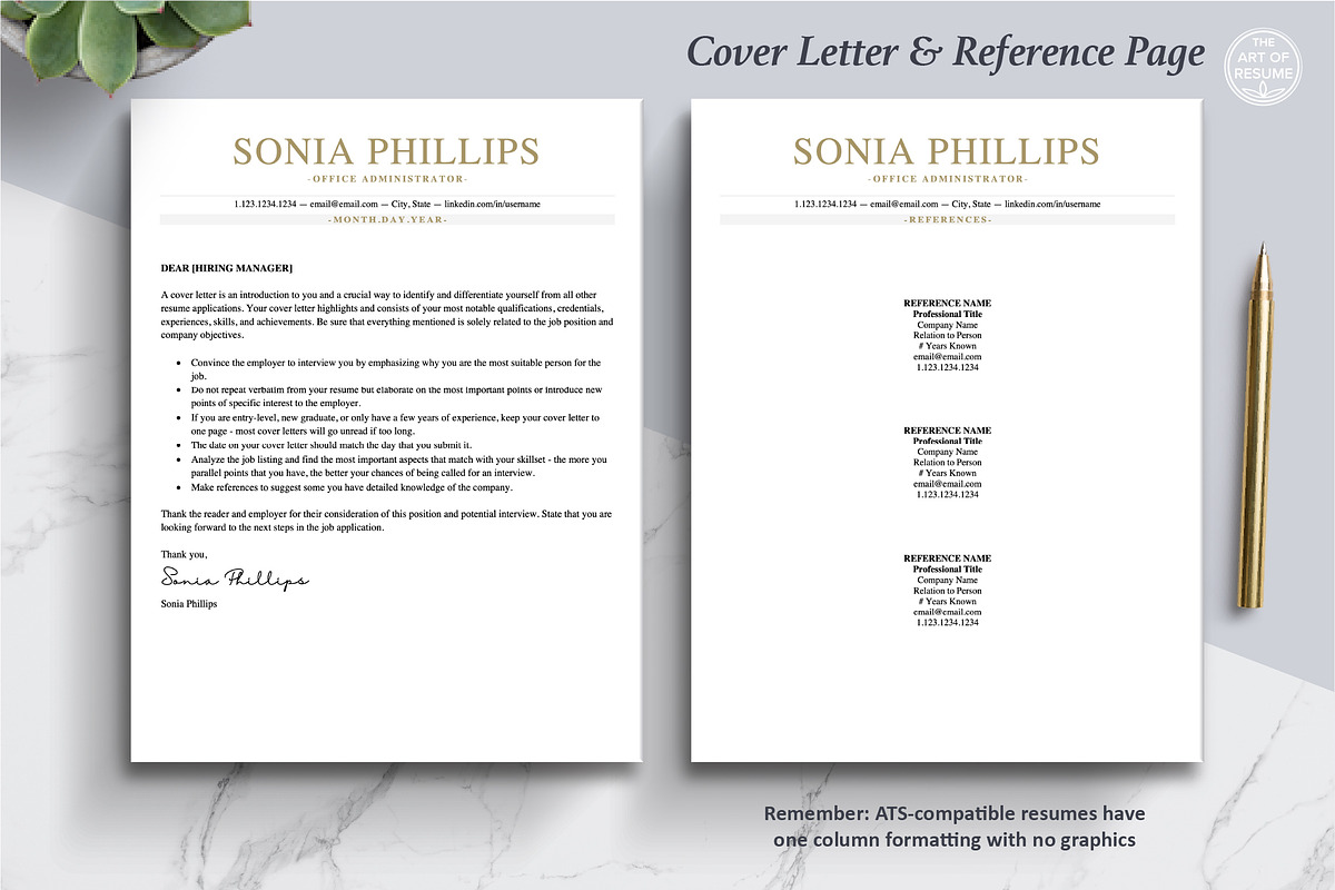 ATS Compatible Resume CV Templates, a Resume Template by The Art of Resume