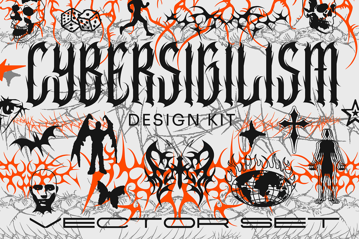 NEO TRIBAL CYBER SIGILISM VECTOR SHAPE