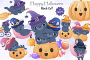 Halloween Series Black Cat Clipart