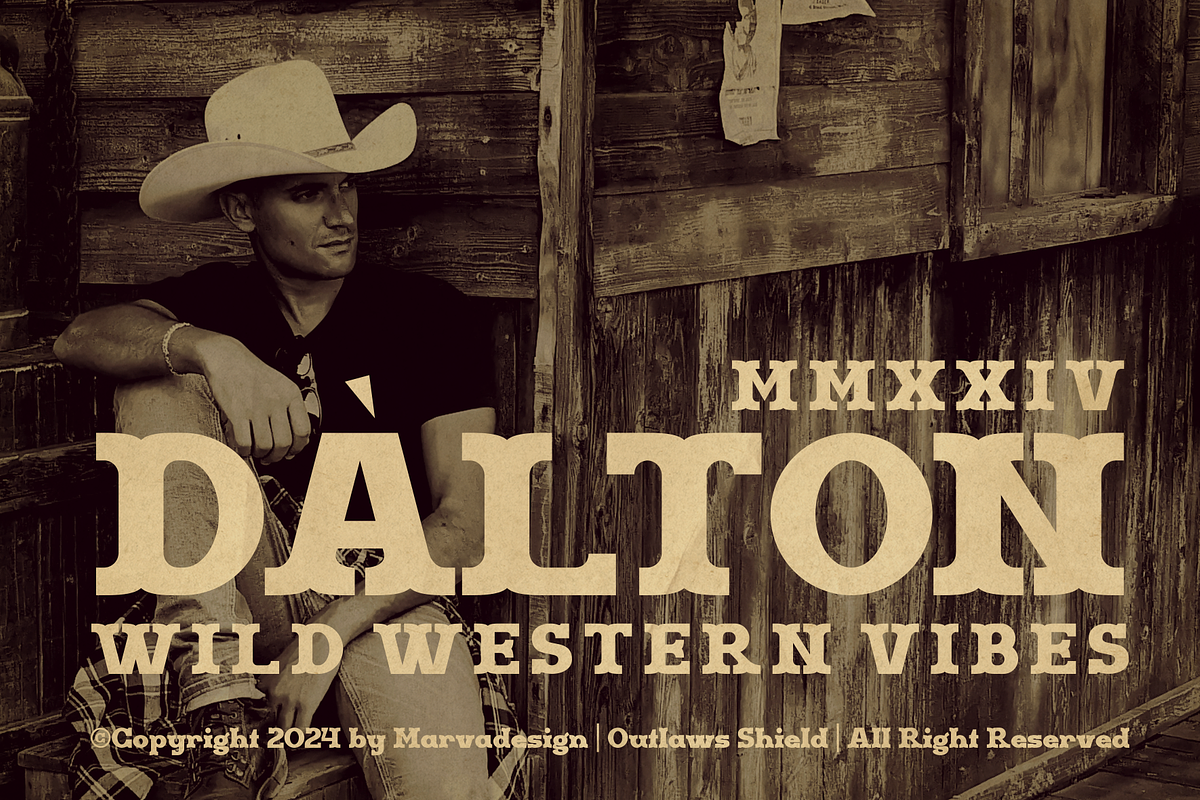 Outlaws Shield Font, a Slab Serif Font by Marvadesign