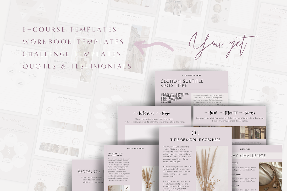 Canva E-course Workbook Template, a Magazine Template by BRANDcontent