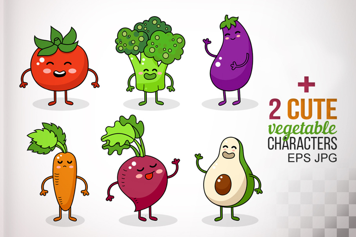 Cartoon funny vegetable., a Food Illustration by WalnutBird