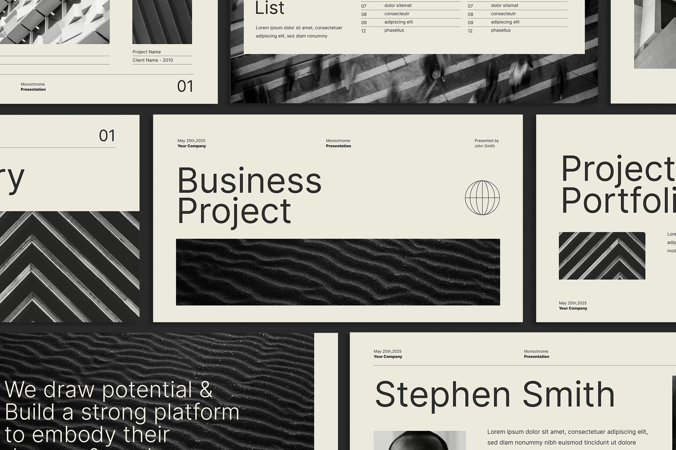 Monochrome Business Presentation, a Presentation Template by Guuver