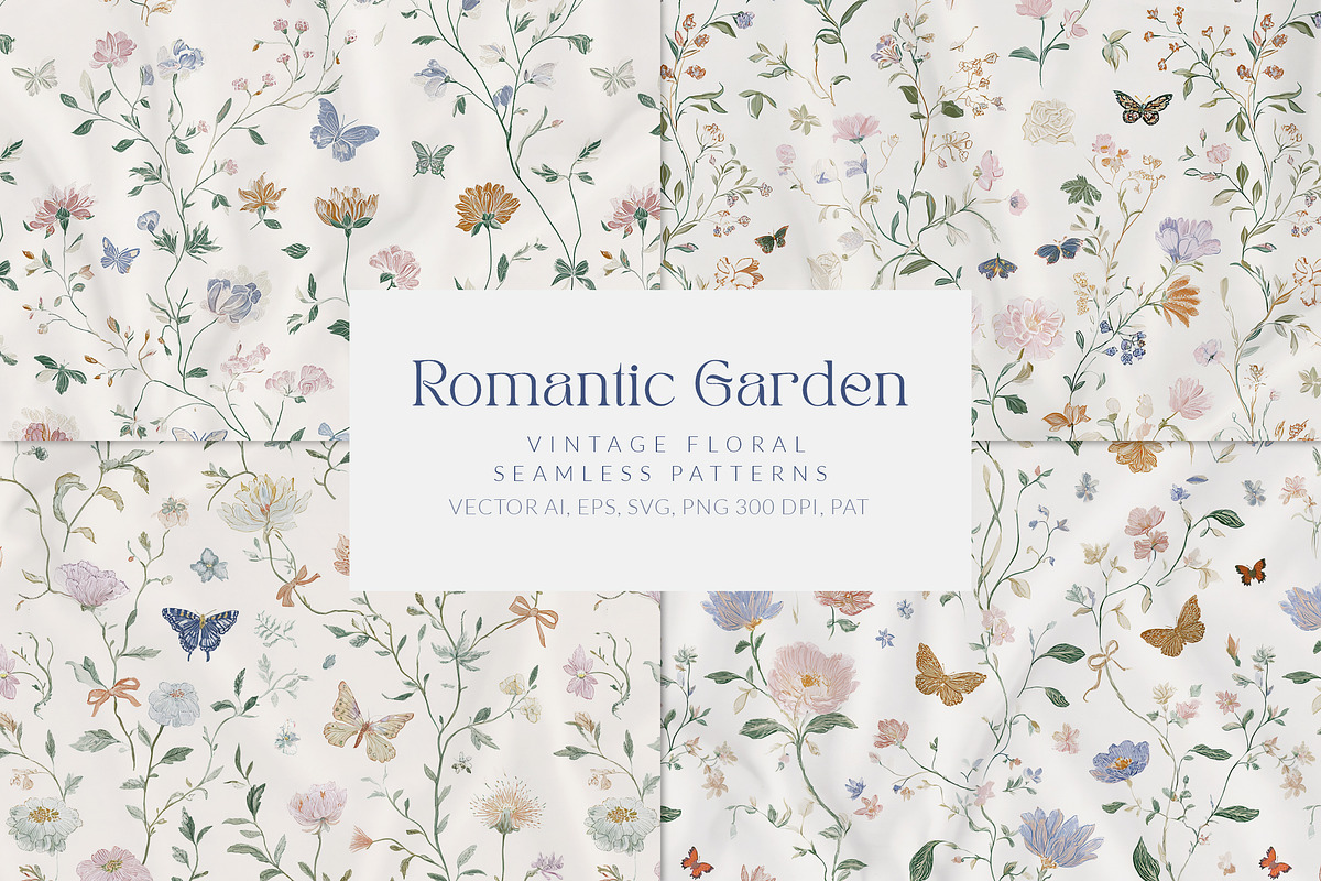 Romantic Floral Seamless Patterns