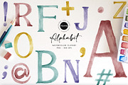 Watercolor Alphabet Clipart