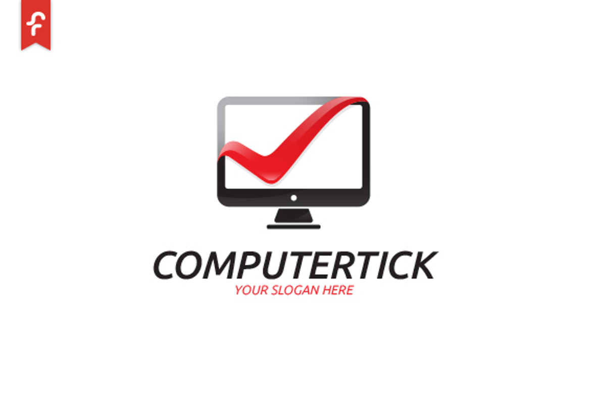 Computer Tick Logo, a Branding & Logo Template by ft.studio