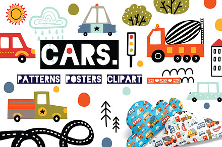 Kids set cute cars. | Graphic Patterns ~ Creative Market