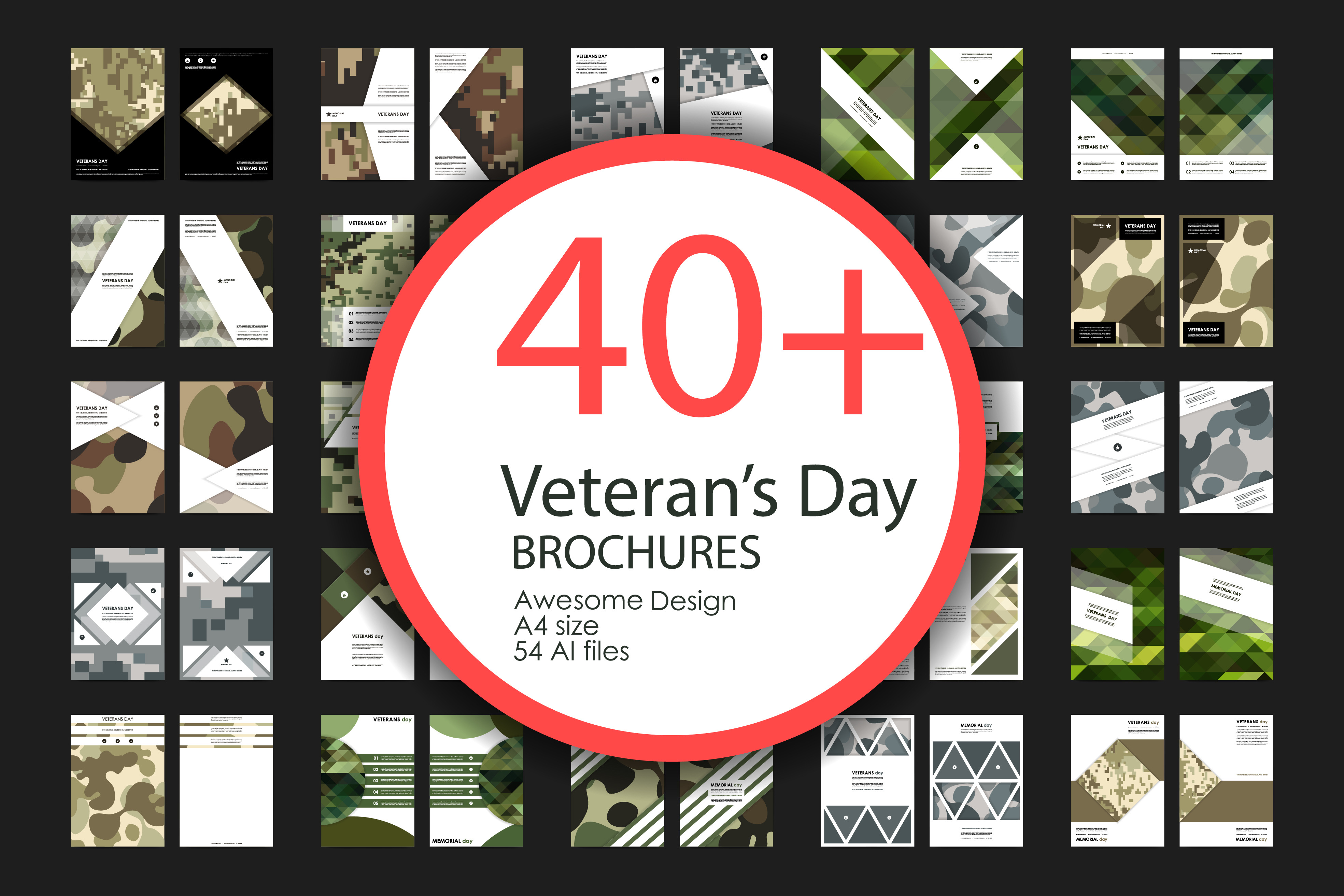 Veteran's Day Brochures Bundle, a Brochure Template by Palau