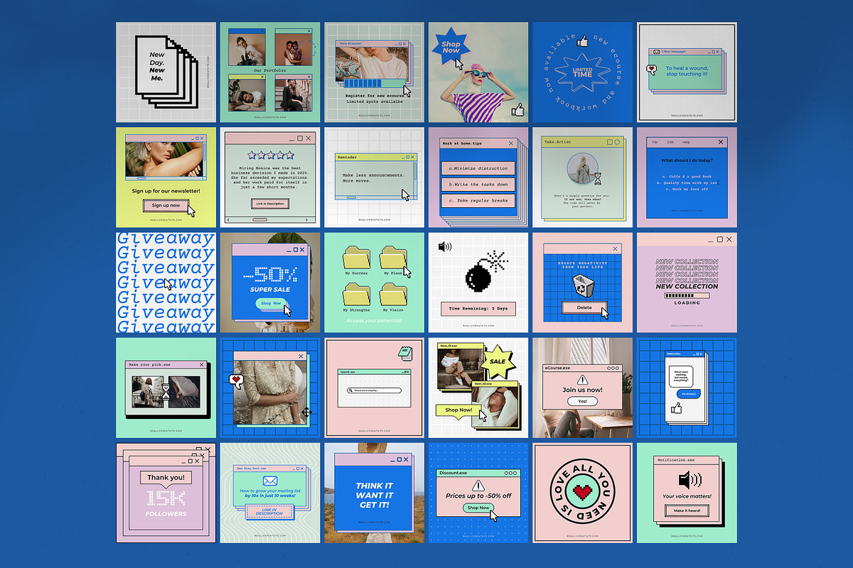 Retro Computer Instagram Templates, a Social Media Template by ...