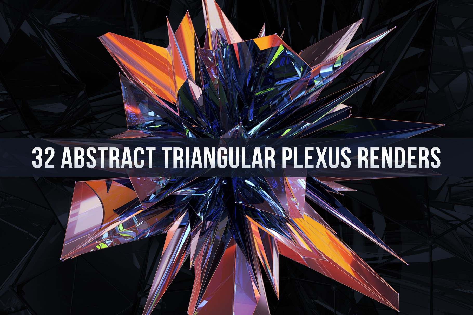 32 Abstract Plexus Style Render Set, a Technology Illustration by ...