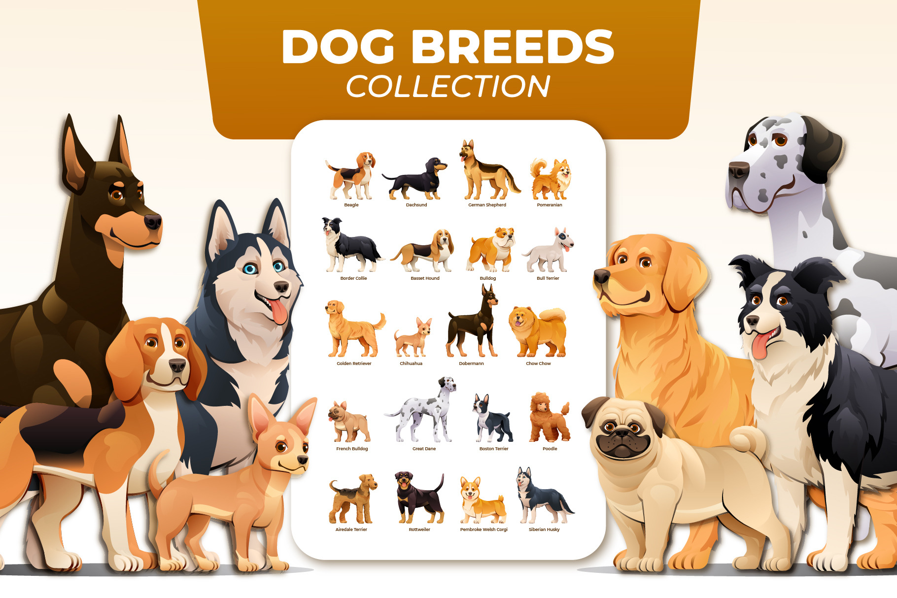 Dog Breeds Collection | Creative Market
