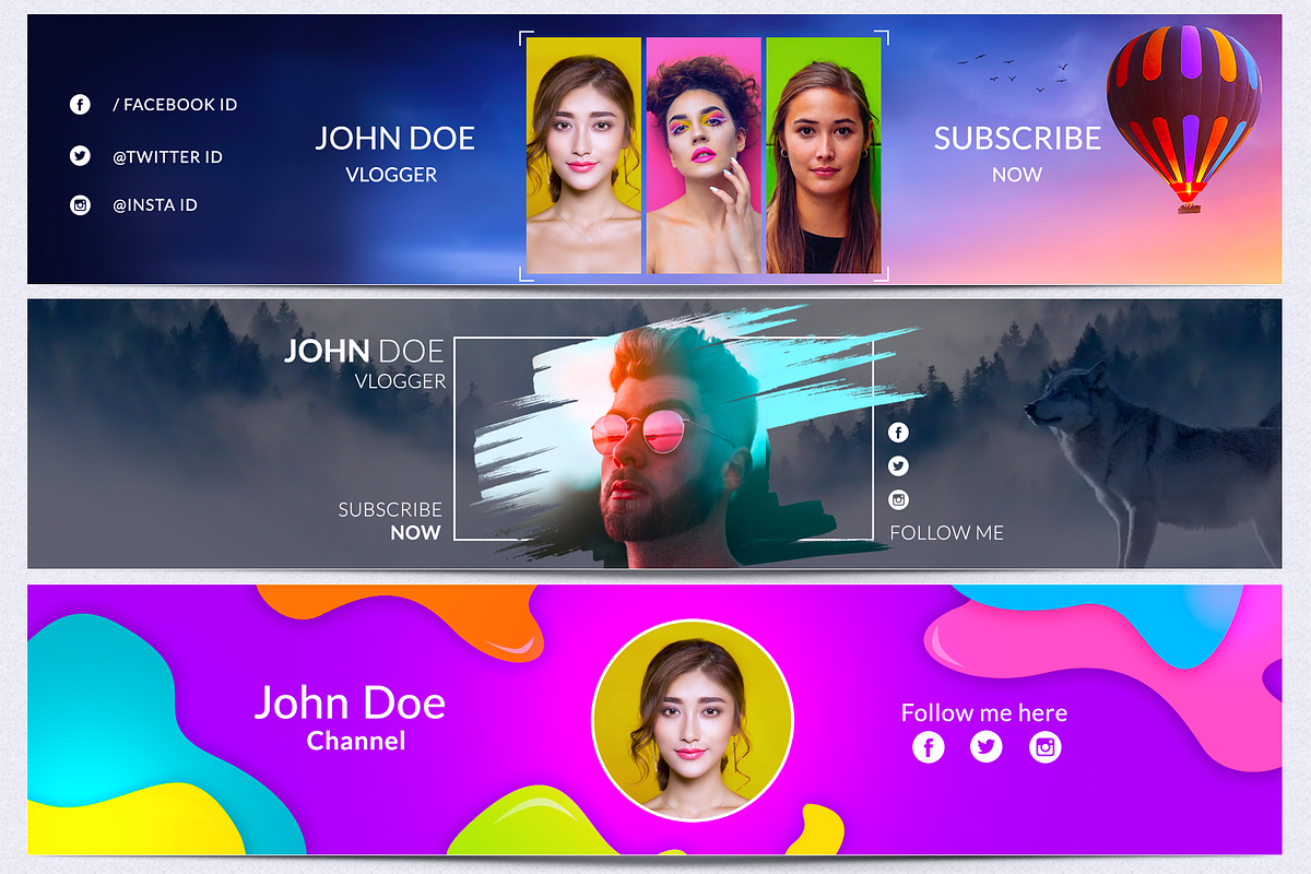 Youtube Channel Art Banner Bundle, a Social Media Template by Jaisivakumar