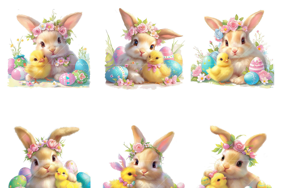 Easter Bunny and Friend Clip Art, an Animal Illustration by Design Scotch