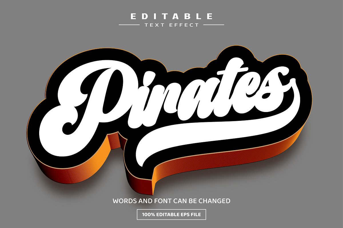 Pirates 3D editable text effect
