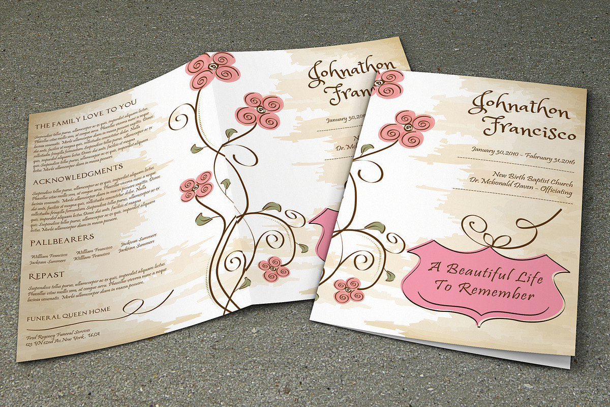 Child Funeral Program Template-V402, a Brochure Template by Template Shop