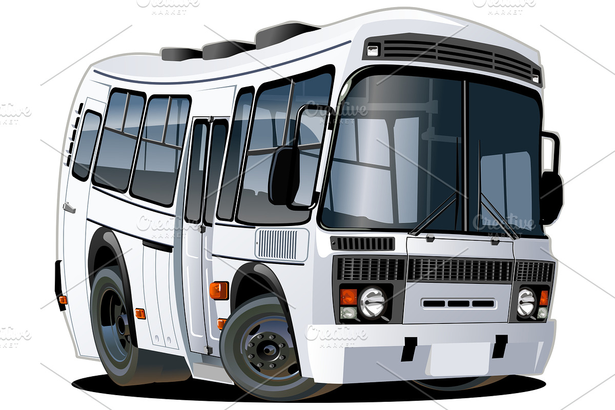 Cartoon bus, a Transportation Illustration by Mechanik | Creative Market