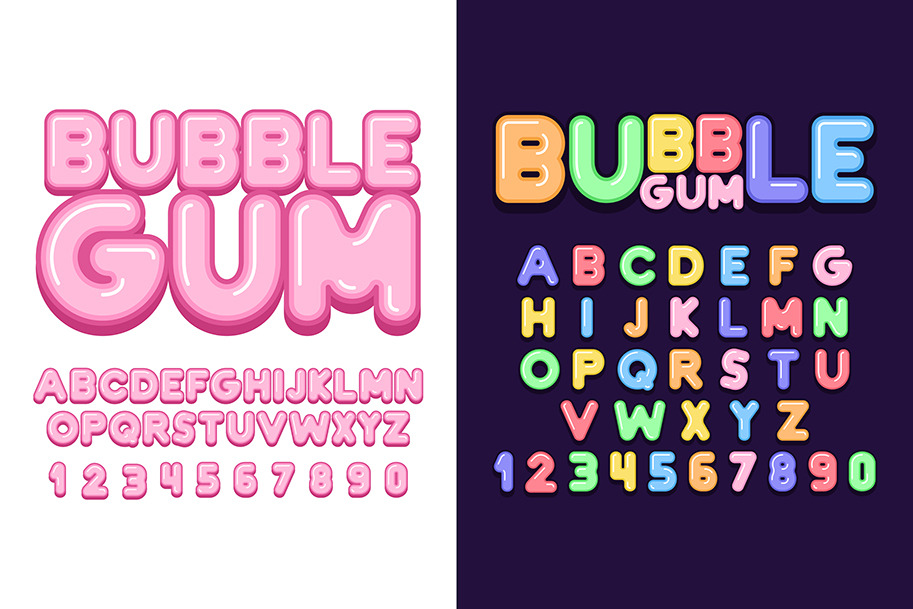 Bubble Gum alphabet, an Illustration by Volyk