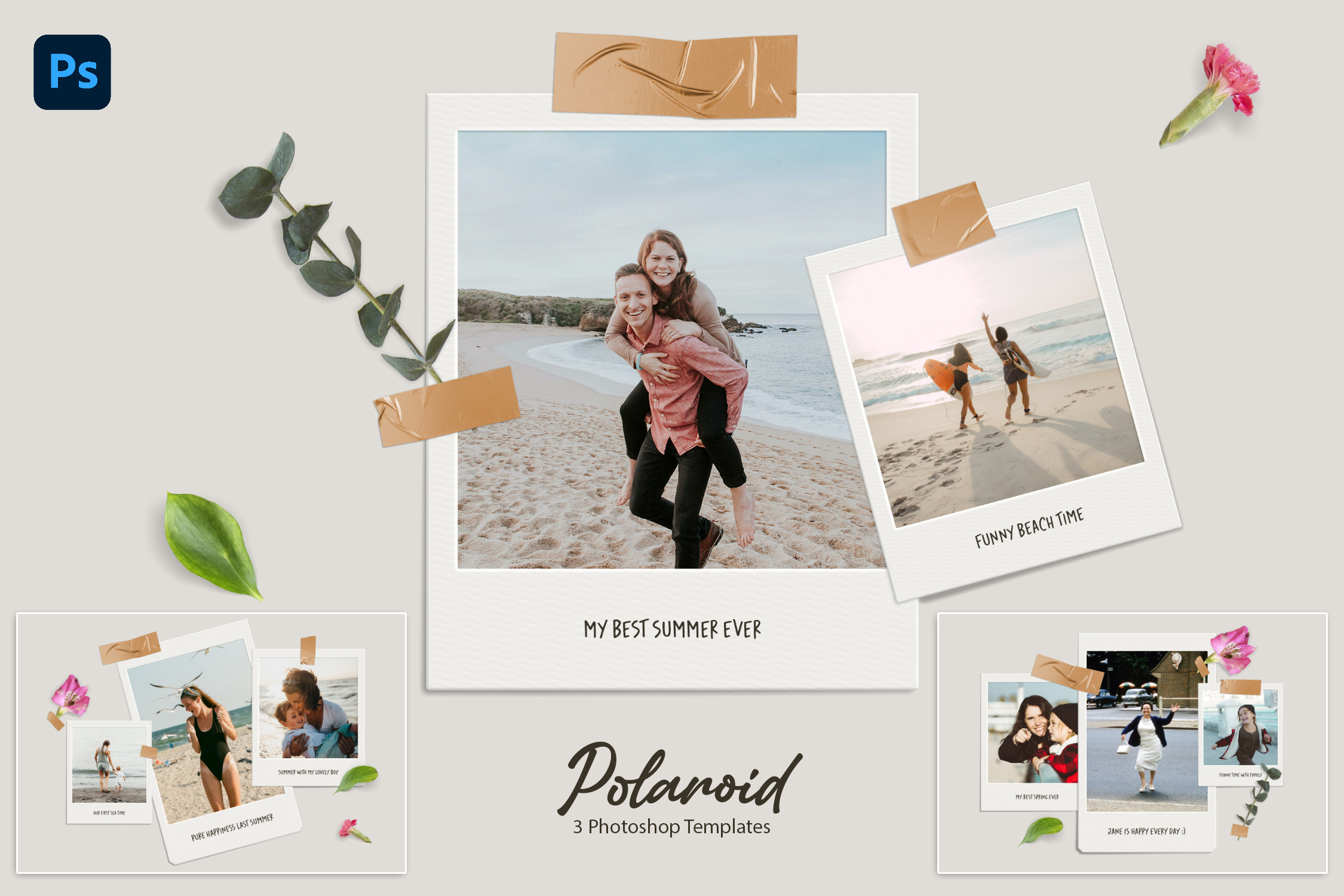 Polaroid Photo Templates, a Design Template by Andrew Skoch Design