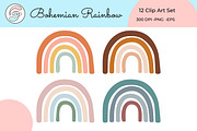 Boho Rainbow 12 Clip Art Set, an Object Graphic by Easy Hop | Creative ...