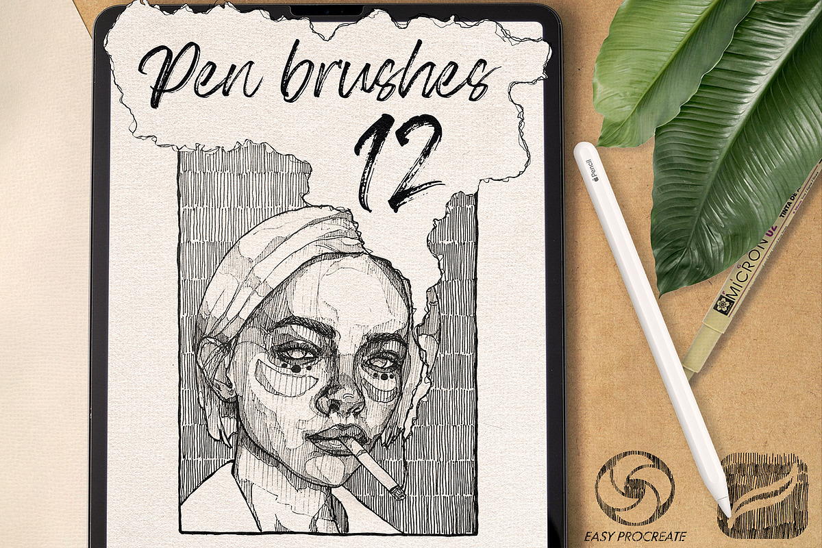 Pen Brushes For Procreate, a Brush Add-On by Easy Procreate