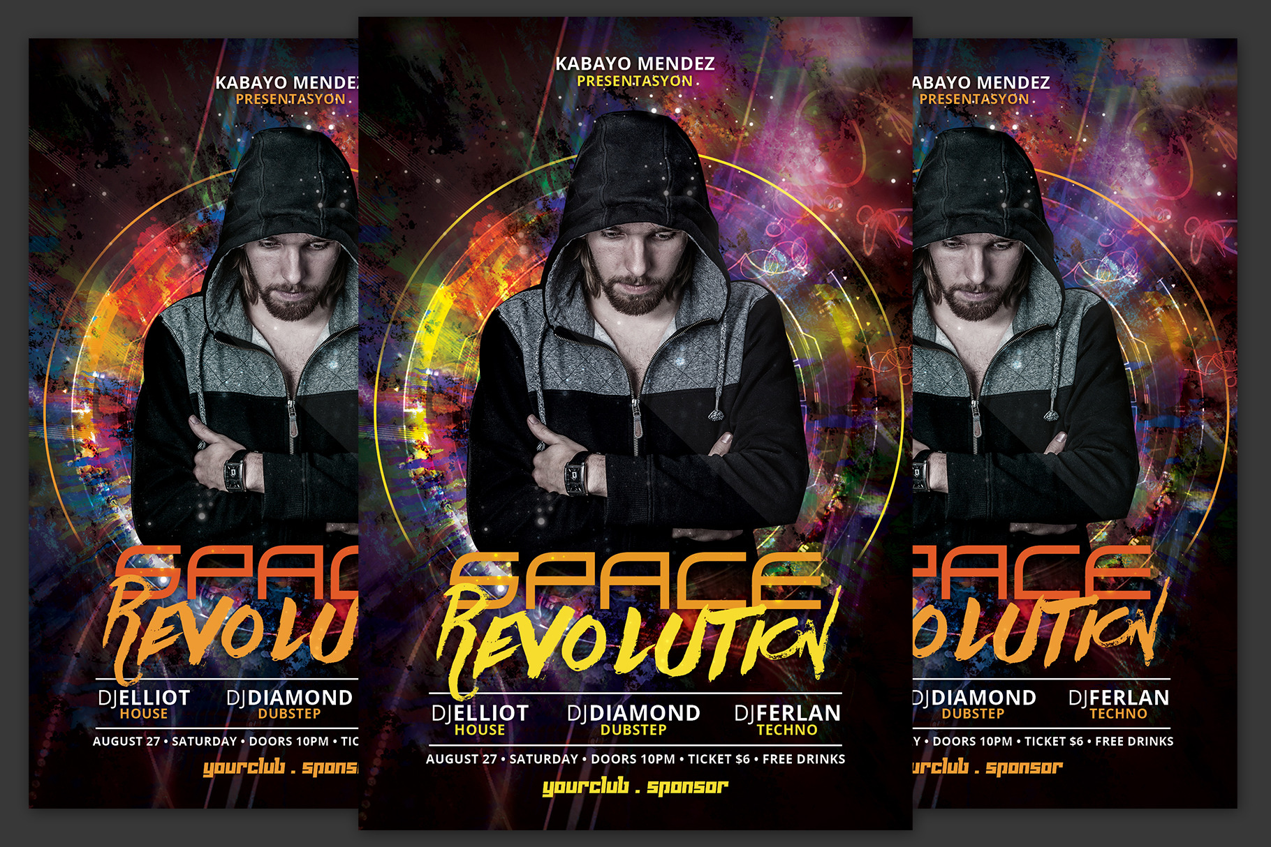 Space Revolution Flyer, a Flyer Template by KiraYamato Design Studio