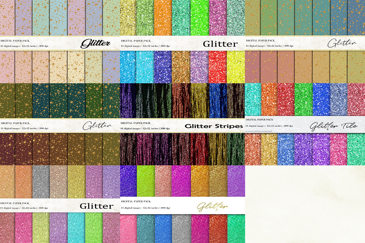 Glitter Backgrounds Bundle, a Texture Graphic by BonaDesigns