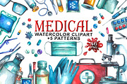Watercolor Medical Clipart, a Healthcare Illustration by ...