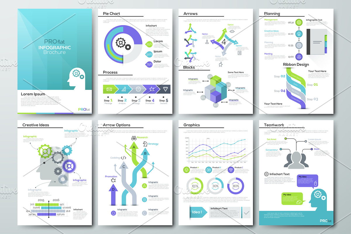 Pro Flat Infographic Brochures. P1, a Brochure Template by Andrew Kras ...
