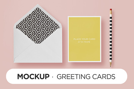 mockup . A2 greeting card | Print Templates ~ Creative Market