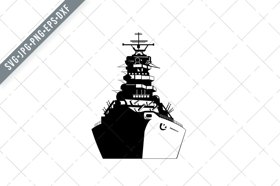 United States Battleship SVG, an Illustration by patrimonio