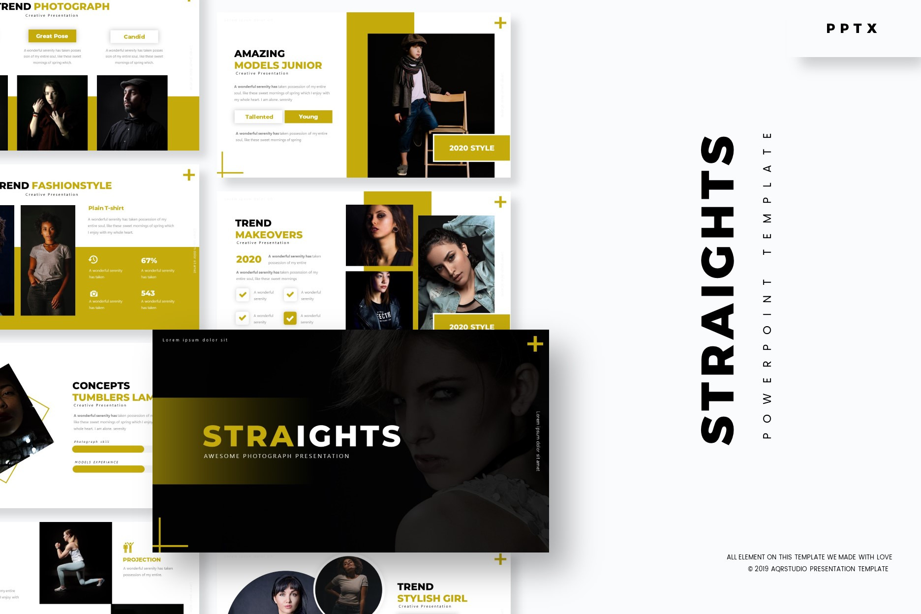 Straight - Powerpoint Template, a Presentation Template by AQR Studio