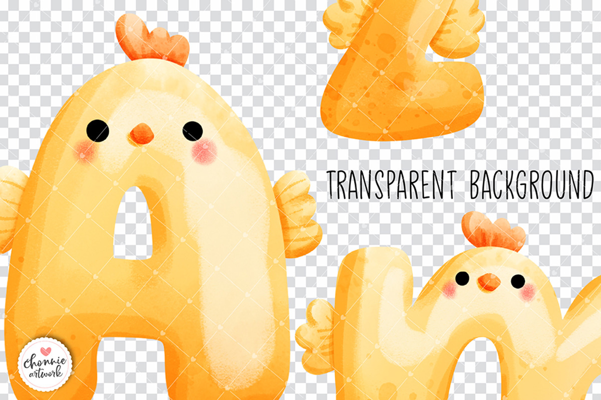 Chicken alphabet, Chicken Font, an Animal Illustration by Chonnieartwork