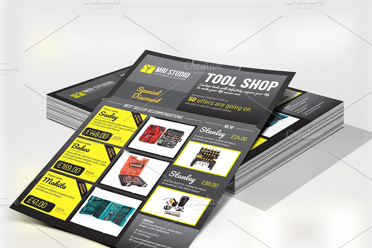Tool Shop Flyer Template, a Flyer Template by MRI STUDIO