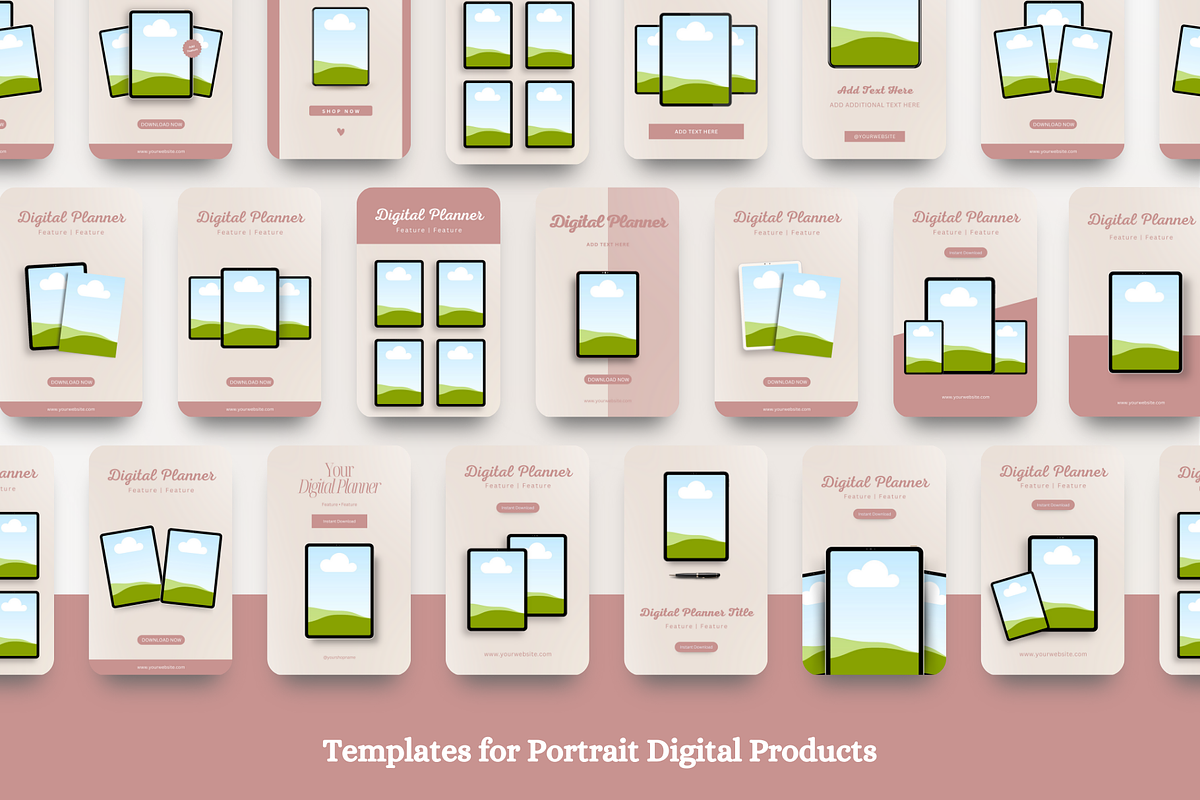 Digital Product Pinterest Templates, a Social Media Template by The ...