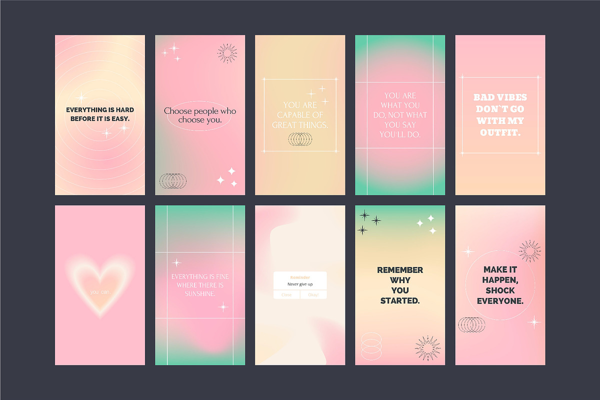 Canva Instagram Gradient Quotes, a Social Media Template by AnnArt
