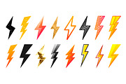 Lightning bolt icons collection, an Object Illustration by 32pixels