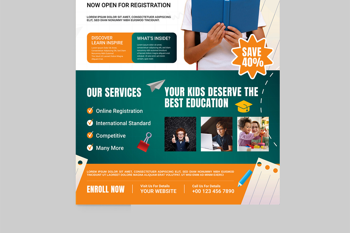 School Admission Flyer Template