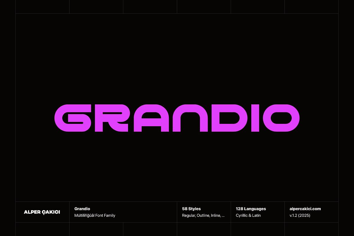 Grandio Futuristic Cyrillic Typeface