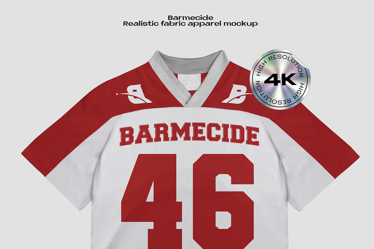 NFL football jersey mockup, a Shirt Mockup by Barmecide Mockup Studio