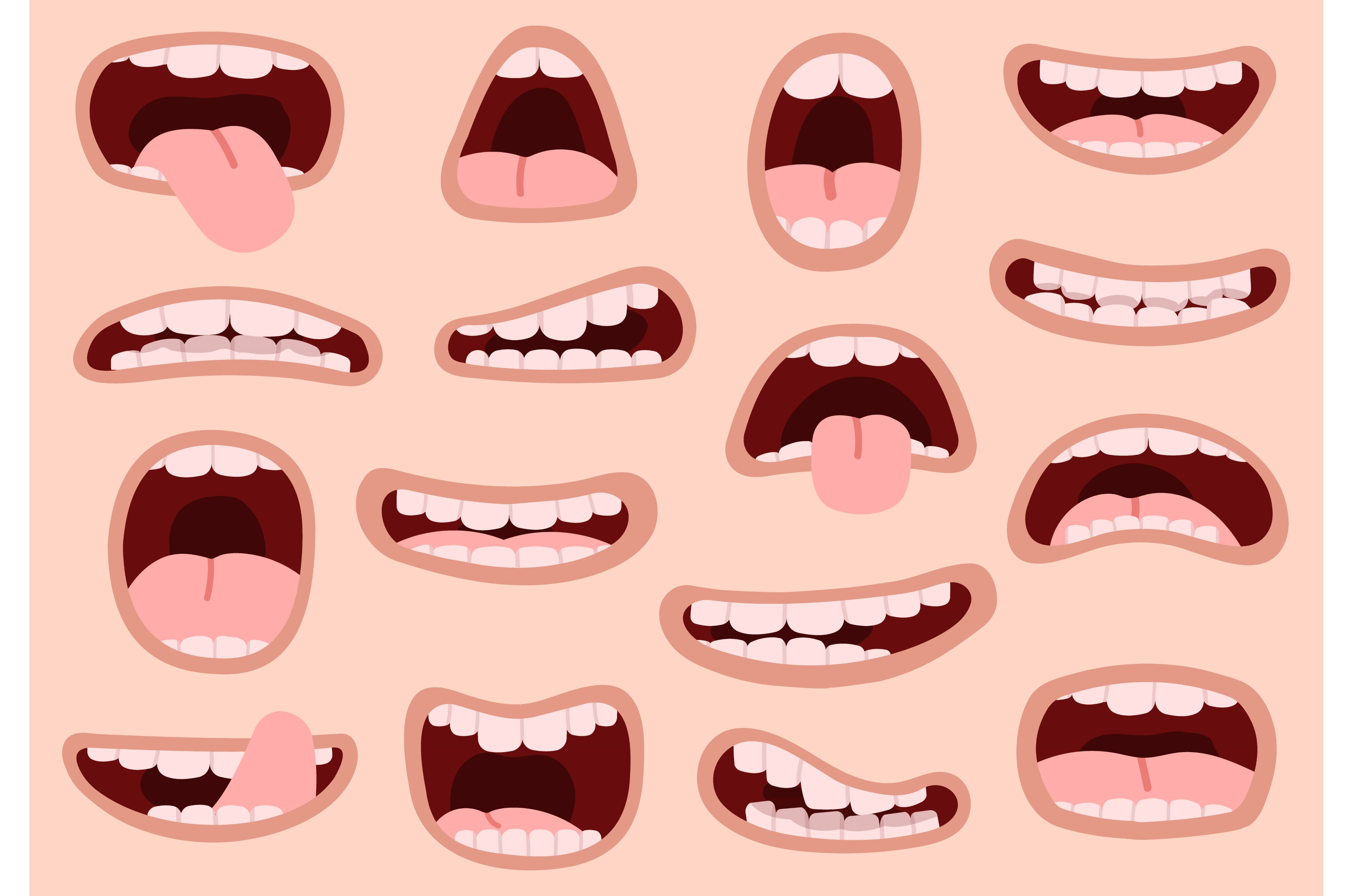 Funny cartoon mouths. Comic hand, a Graphic by winwin.art